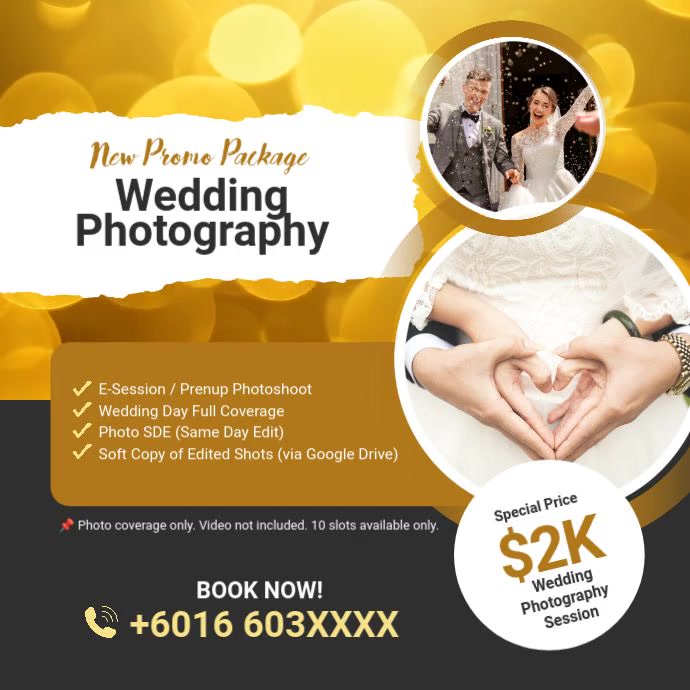 Wedding Photography Services Promo Template | PosterMyWall