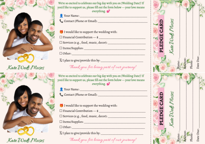 Copy of Wedding Pledge Card Template | PosterMyWall