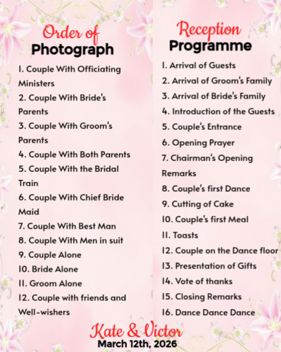 Wedding program Template | PosterMyWall
