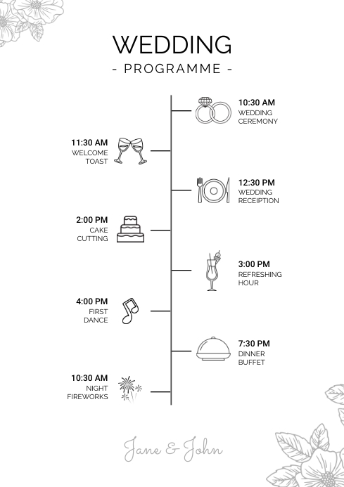 wedding program Template | PosterMyWall