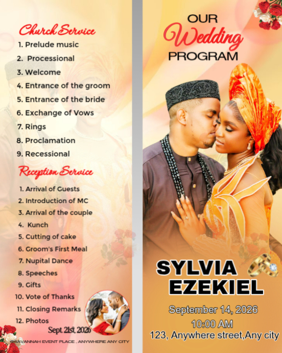 Wedding program Template | PosterMyWall