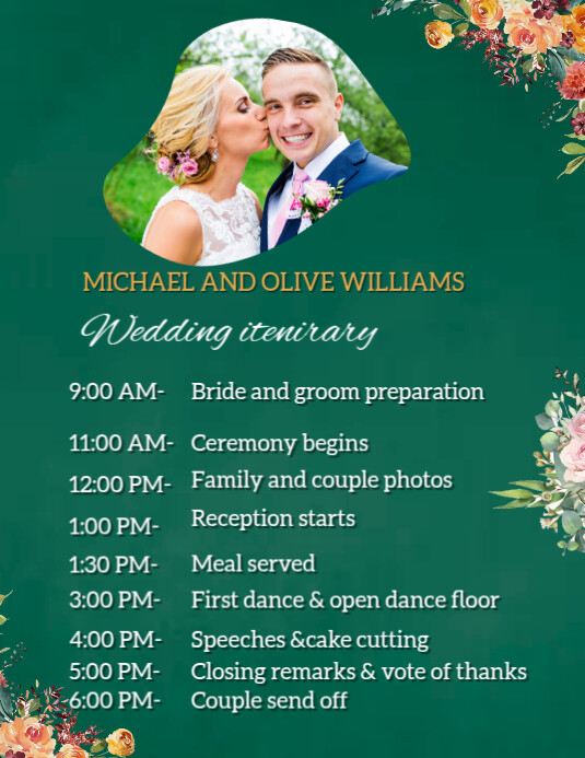 Wedding program Flyer Template | PosterMyWall