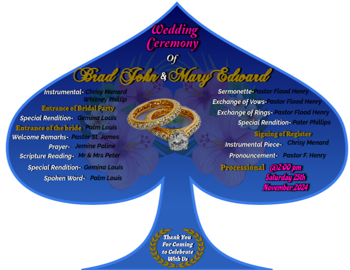 Plantilla de Wedding Program Template | PosterMyWall