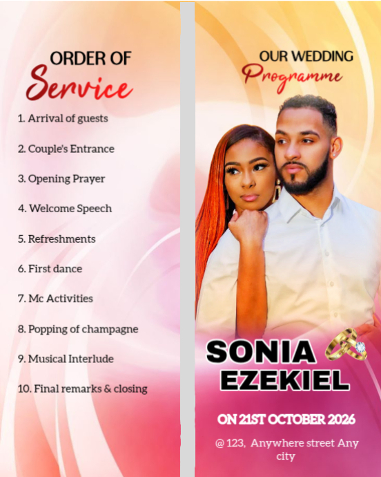 Wedding program template | PosterMyWall