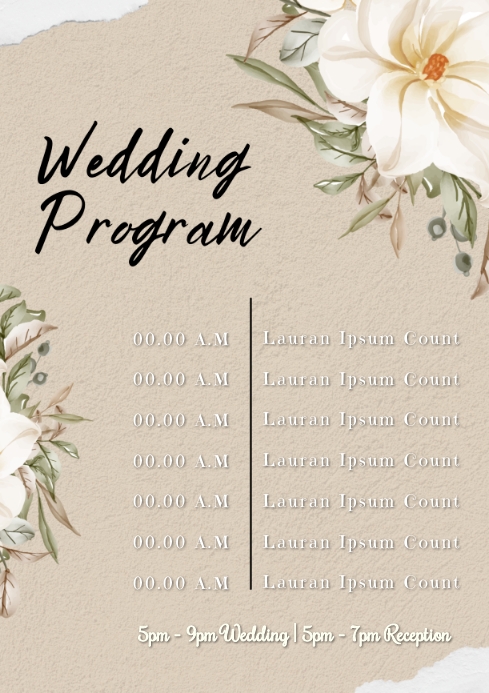 Wedding Programme (1) Template | PosterMyWall