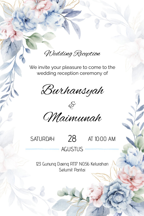 WEDDING RECEPTION Template | PosterMyWall