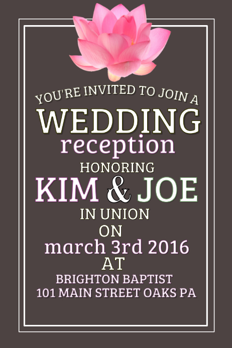 Wedding Reception Template | PosterMyWall