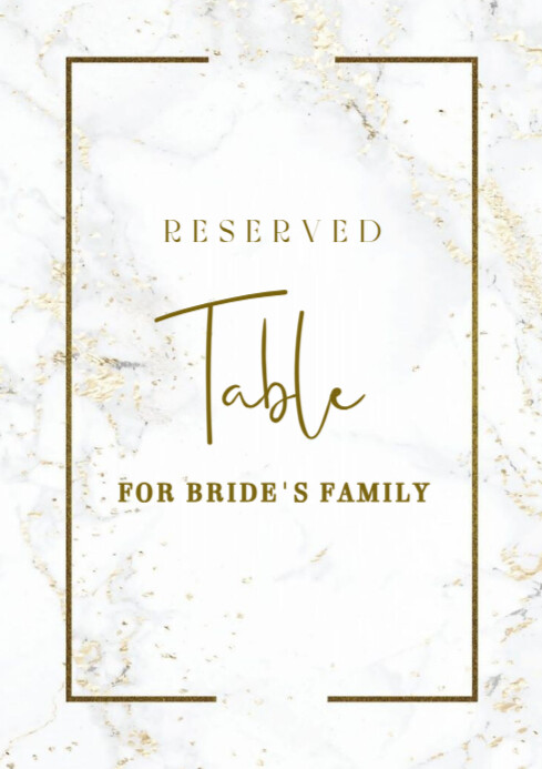 Copy of Wedding Reserved Table template | PosterMyWall