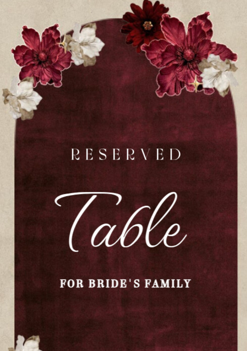 Wedding Reserved Table template | PosterMyWall