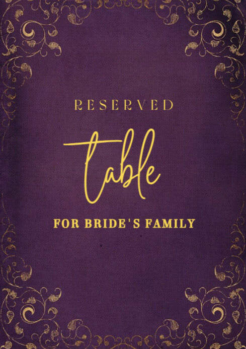 Copy of Wedding Reserved Table template | PosterMyWall
