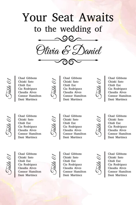 Wedding Seating Chart Template | PosterMyWall