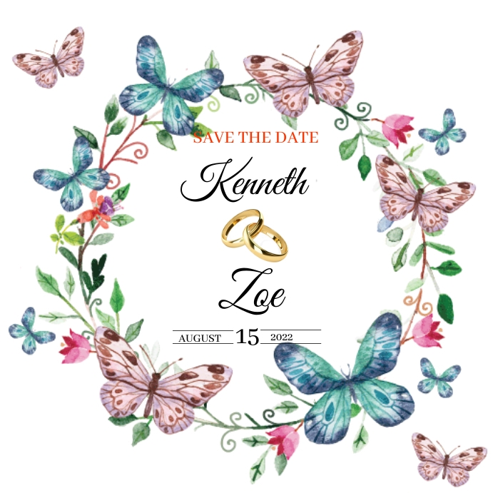 WEDDING SQUARE TEMPLATE.E | PosterMyWall