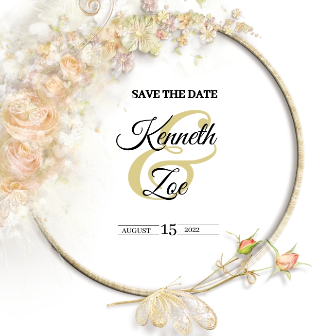 WEDDING SQUARE TEMPLATE.E | PosterMyWall