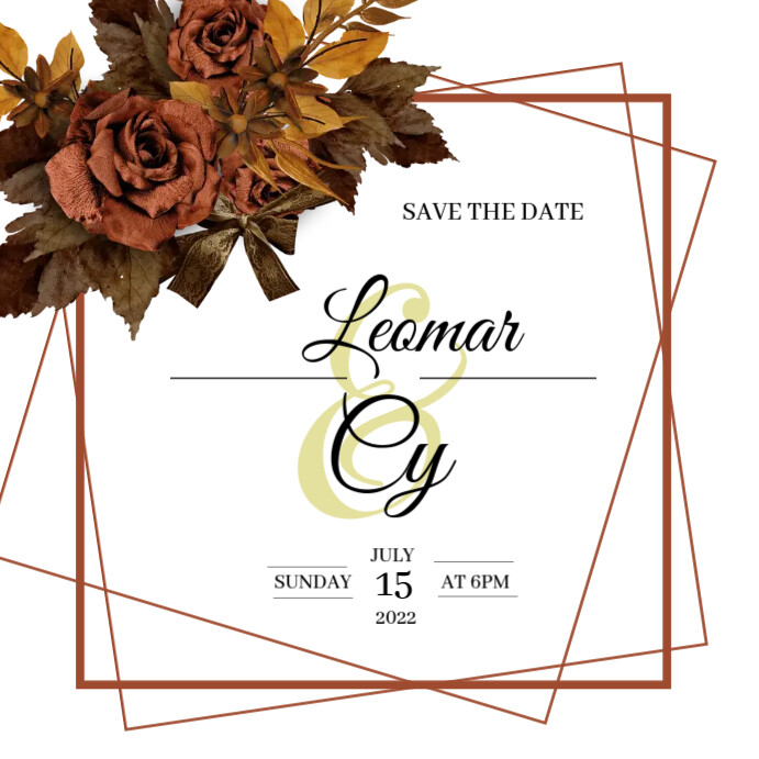 WEDDING SQUARE TEMPLATE.E | PosterMyWall