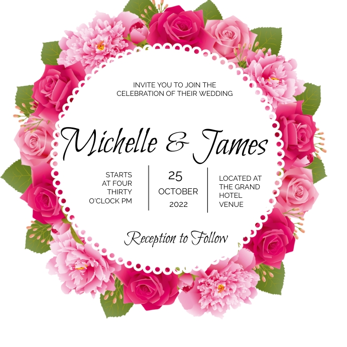 WEDDING SQUARE TEMPLATE.E | PosterMyWall