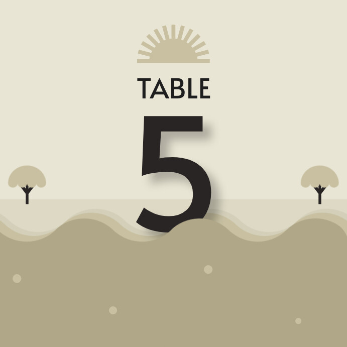 wedding table number card Template | PosterMyWall