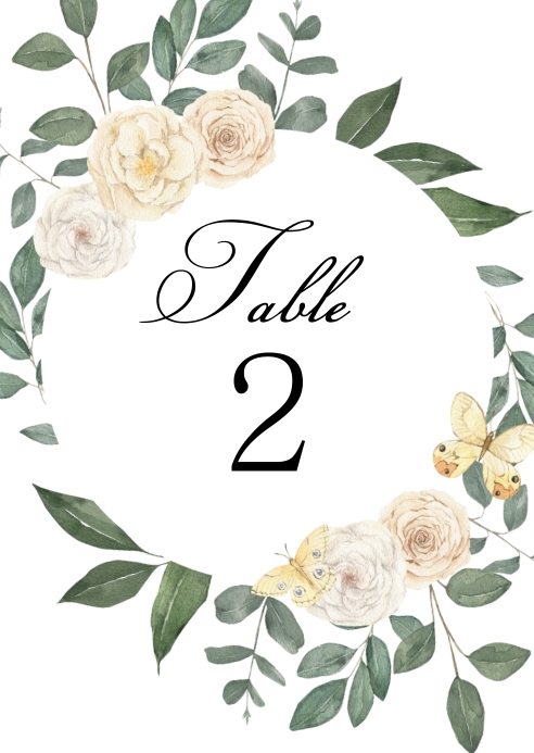 Copy of Wedding Table Number | PosterMyWall