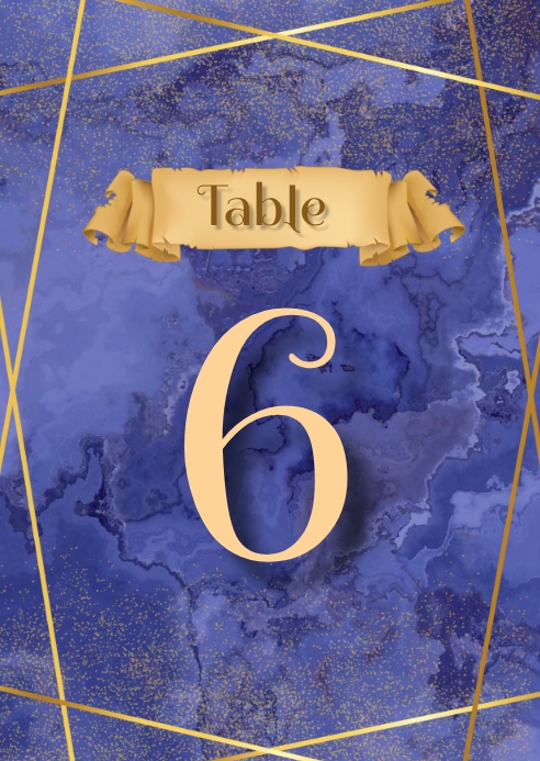 Wedding Table Number Template blue | PosterMyWall