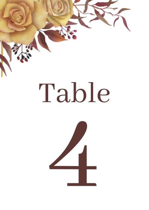 Wedding Table Number Template | PosterMyWall