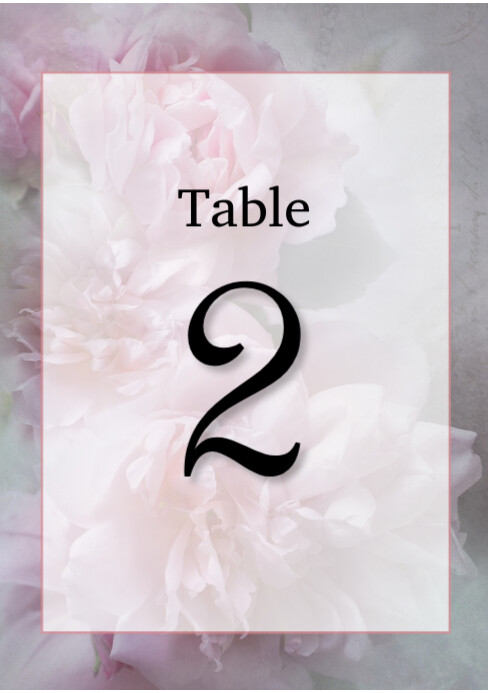 Copy of Wedding table soft pink roses card template | PosterMyWall