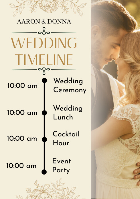 Wedding Timeline Template | PosterMyWall