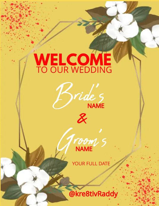Wedding welcome flyer Template | PosterMyWall