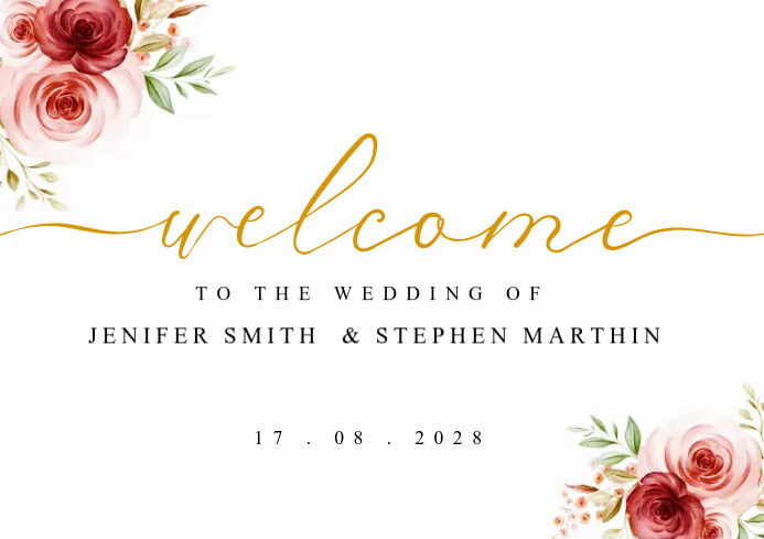 Wedding welcome sign Template | PosterMyWall