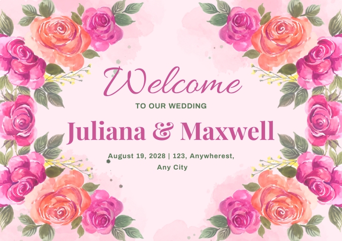 Wedding Welcome Sign Template | PosterMyWall