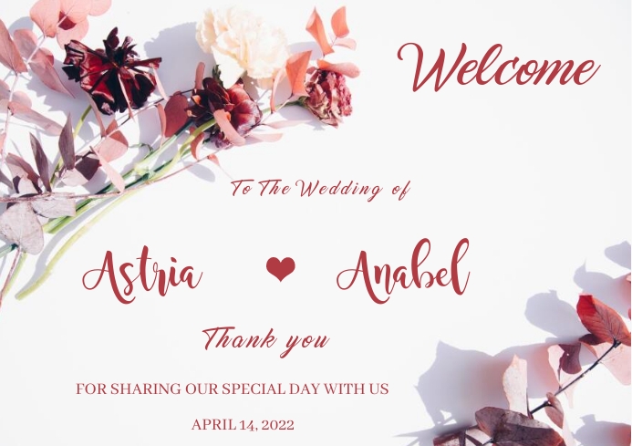 wedding welcome sign Template | PosterMyWall