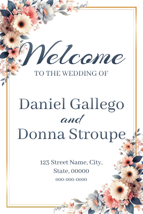 Plantilla de Wedding Welcome Sign Poster | PosterMyWall