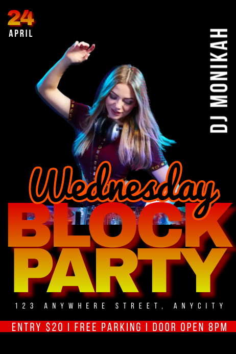 Wednesday Block Party Template | PosterMyWall
