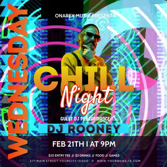 Wednesday Chill Night Template | PosterMyWall