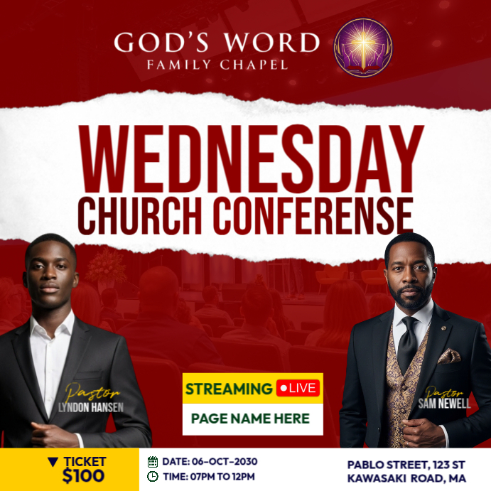 Wednesday Church Conference 2030 Template | PosterMyWall