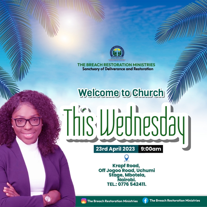 Wednesday Church Service Template | PosterMyWall