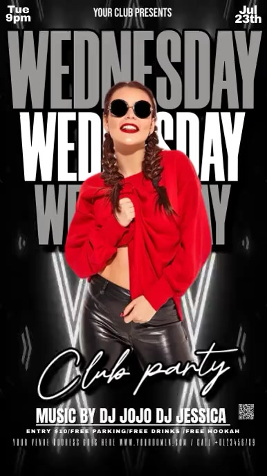 Plantilla de WEDNESDAY CLUB PARTY | PosterMyWall