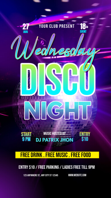 Copy of Wednesday disco night | PosterMyWall