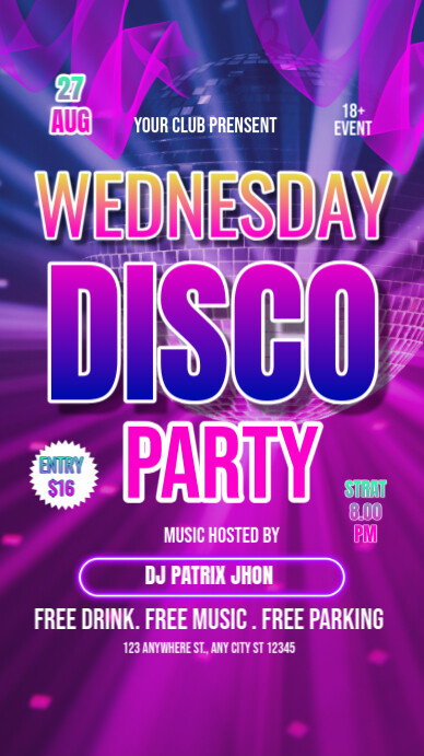 Copy of Wednesday disco party | PosterMyWall