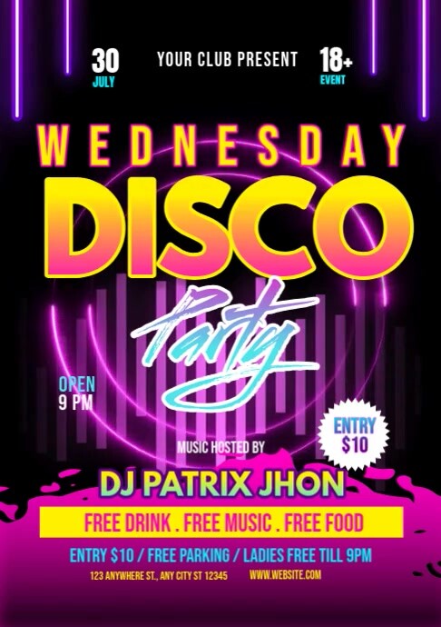 Copy of Wednesday disco party | PosterMyWall