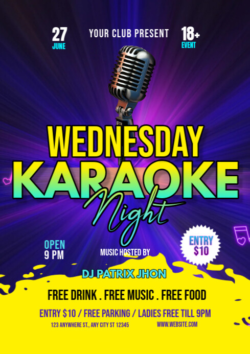 wednesday Karaoke night Template | PosterMyWall