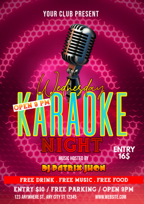 Copy of Wednesday karaoke night poster | PosterMyWall
