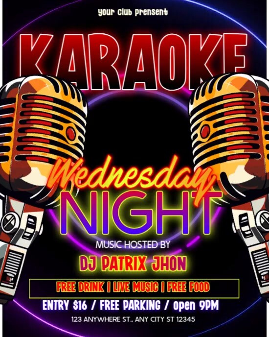 Copy of Wednesday karaoke night video | PosterMyWall