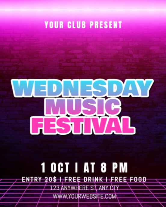 Plantilla de WEDNESDAY MUSIC FESTIVAL | PosterMyWall
