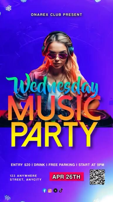 Wednesday Music Party Template | PosterMyWall