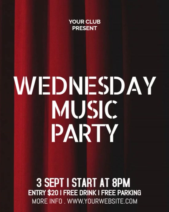 WEDNESDAY MUSIC PARTY Template | PosterMyWall
