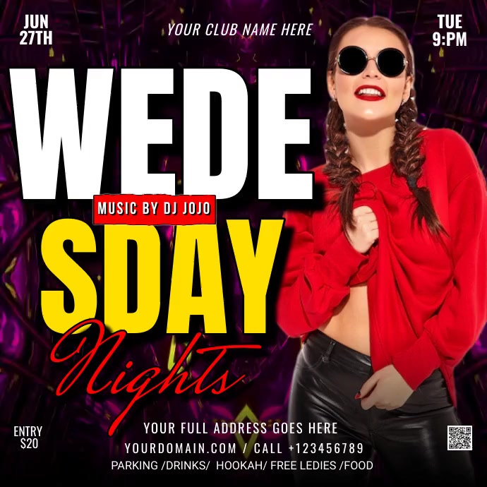Plantilla de WEDNESDAY NIGHT | PosterMyWall