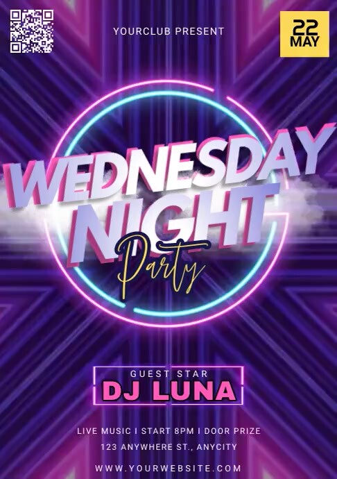 Wednesday Night Party Templat | PosterMyWall