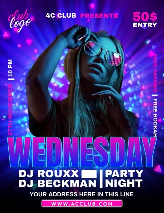 Wednesday Night Party Template | PosterMyWall