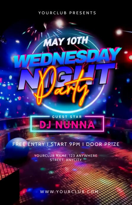Plantilla de Wednesday Night Party | PosterMyWall