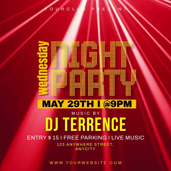 Plantilla de Wednesday Night Party | PosterMyWall