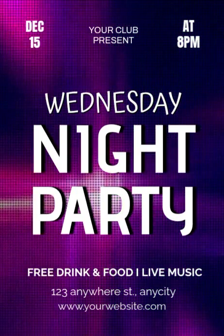 WEDNESDAY NIGHT PARTY Template | PosterMyWall